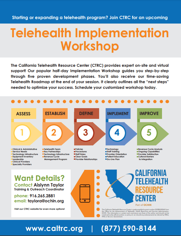 Telehealth Implementation Workshops - California Telehealth Resource Center